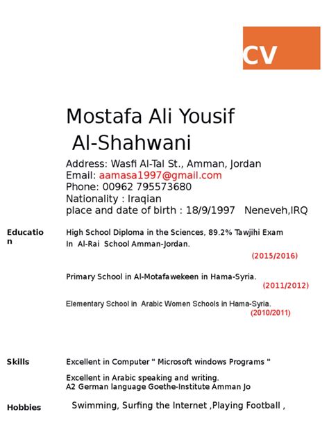 Mostafa Ali Yousif Al Shahwani Address Wasfi Al Tal St Amman