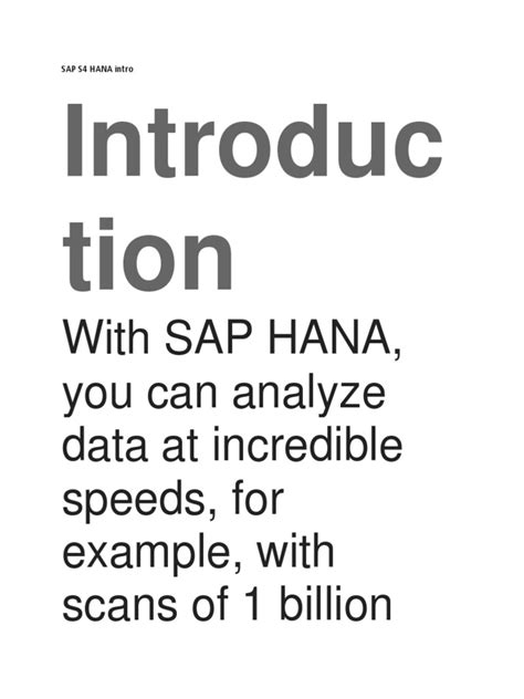 Sap S4 Hana Intro Pdf