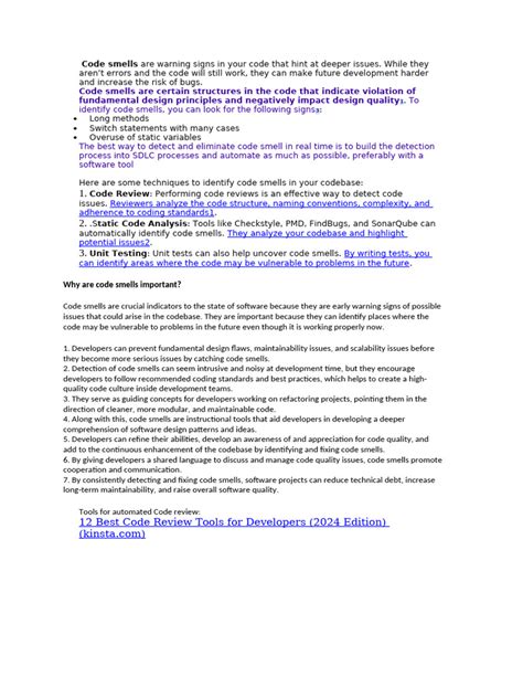 Identifying Code Smells Pdf Software Quality Unit Testing