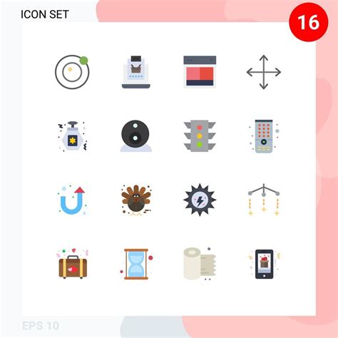 Set Of 16 Vector Flat Colors On Grid For Perfume Navigation Design Directions Website Editable