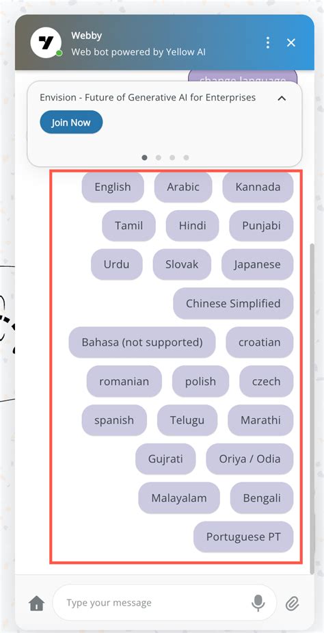 Chat Widget Supported Languages And Placeholder Texts Yellowai