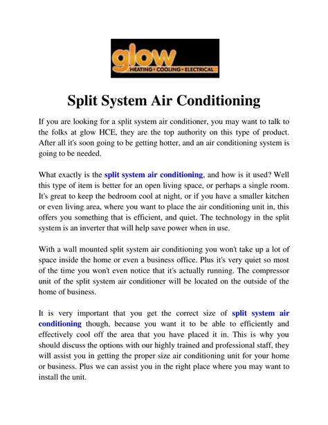 PPT Split System Air Conditioning PowerPoint Presentation Free Download ID