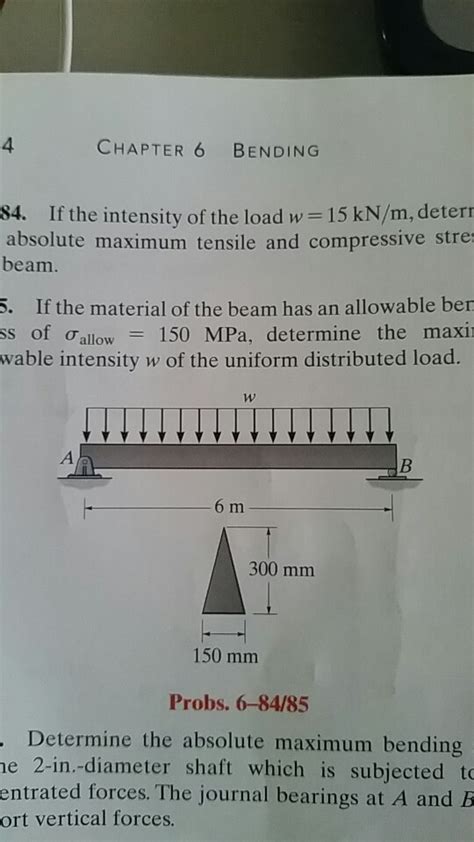 solved if the intensity of the load w 15 kn m determine the