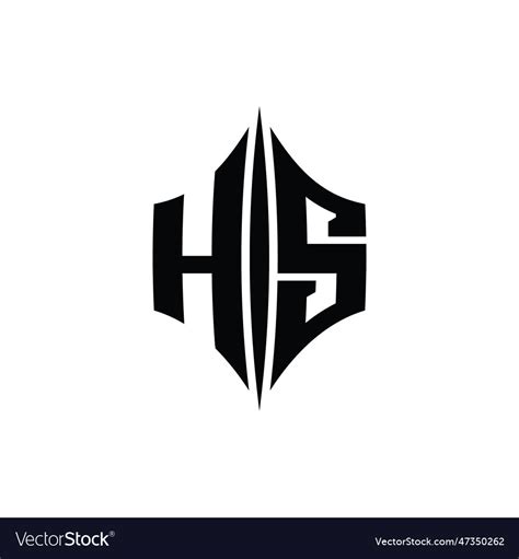 Hs Logo Monogram Hexagon Diamond Shape Royalty Free Vector