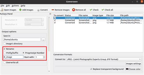 how to batch process images using converseen in ubuntu 20 04 linuxways