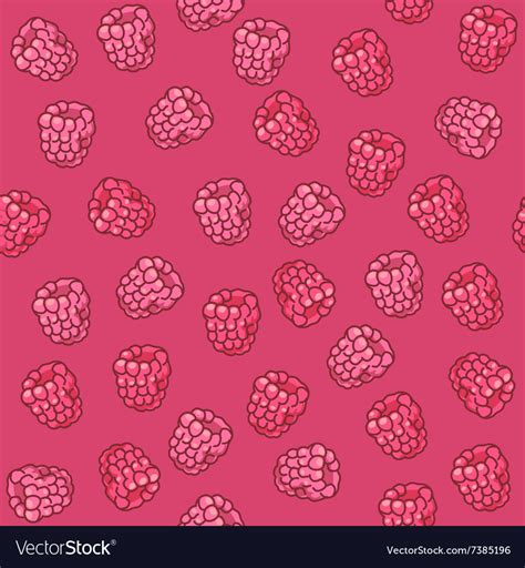 Raspberries Seamless Pattern Royalty Free Vector Image