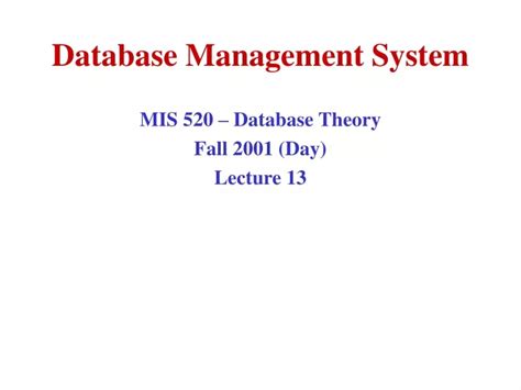 PPT Database Management System PowerPoint Presentation Free Download ID