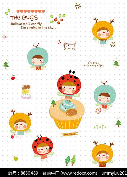 可爱卡通本子封面素材设计 红动中国