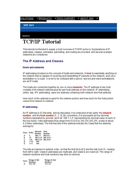 tcp ip tutorial the ip address and classes pdf routing ip address