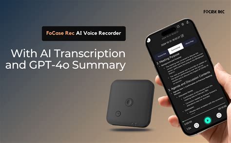 AI Voice Recorder With APP For AI Voice To Text Transcription Translation GPT O Summary Mind