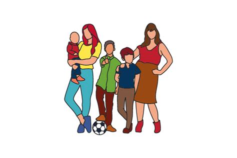 Same Sex Female Couple With Two Sons Svg Cut File By Creative Fabrica Crafts Creative Fabrica