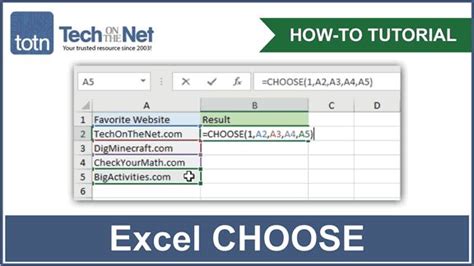 Learn How To Use The Choose Function In Microsoft Excel This Tutorial