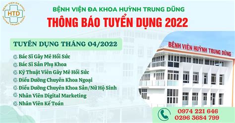 TUYỂN DỤNG THÁNG BVĐK HUỲNH TRUNG DŨNG