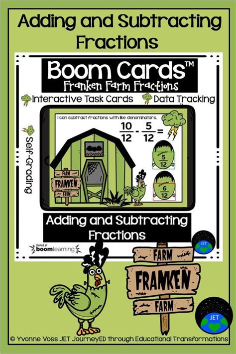 Boom Cards Adding And Subtracting Fractions Halloween Activities