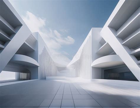 Architectural Rendering Of A Modern Building In A Simple And Clean