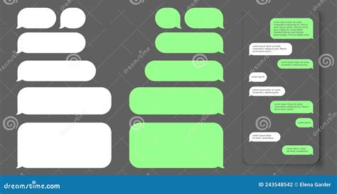 Chat Text Box Empty Messages Template Vector Dialig Interface Stock Vector Illustration Of