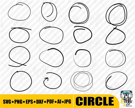 Círculo Dibujado A Mano Svg Paquete Svg De Marco Circular Etsy México