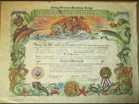 A Shellback Certificate 31st Marine Amphibious Unit~tip Of The Spear