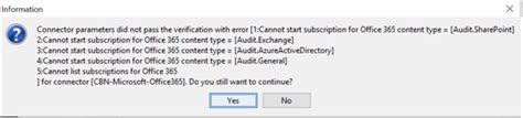 O365 Connector Issue Threat Detection And Response Discussions