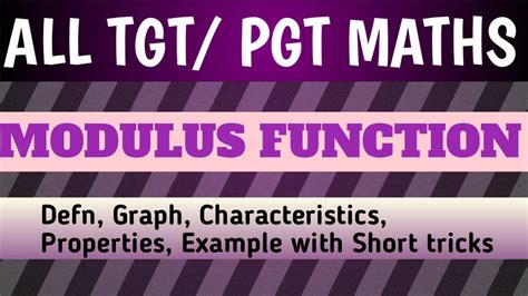 Modulus Function Imp For All Tgt Pgt Maths Exam Kvs Nvs Dsssb