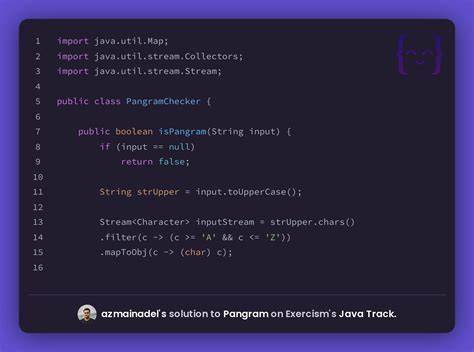 Azmainadels Solution For Pangram In Java On Exercism