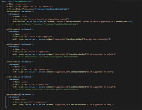 Slash Per Subcommand Permissions · Issue 8300 · Discordjsdiscordjs
