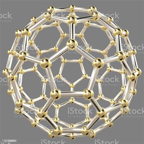 구형 구조를 형성 하는 그들의 꼭지점에 황금 공을 가진 육각형으로 만들어진 추상적인 기하학적 모양의 3d 렌더링 0명에 대한 스톡 사진 및 기타 이미지 Istock
