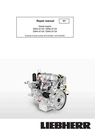 Liebherr D946 A7 04 Diesel Engine Service Repair Manual Pdf