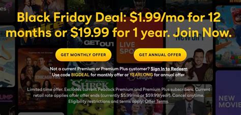 Nbc Peacock Tv Premium Black Friday 1 Year For 20 Or 2month — My
