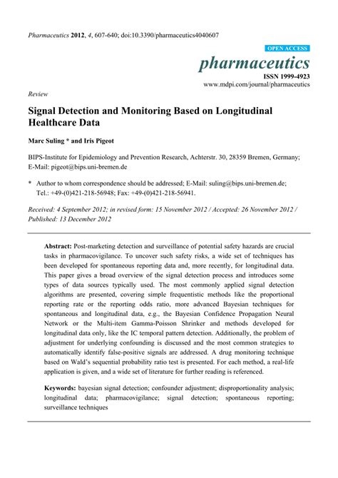 pdf signal detection and monitoring based on longitudinal healthcare data