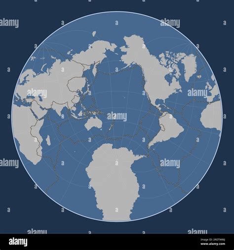 Tonga Tectonic Plate On The Solid Contour Map In The Lagrange Oblique Projection Centered