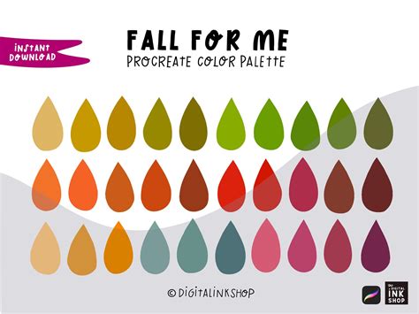 Procreate Color Palette Bundle 6 Fall Color Palettes Procreate Halloween Bundle Vintage