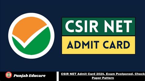 CSIR NET Admit Card 2024 Punjab Educare