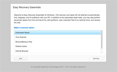 windows recovery discs updated reinstated the neosmart files