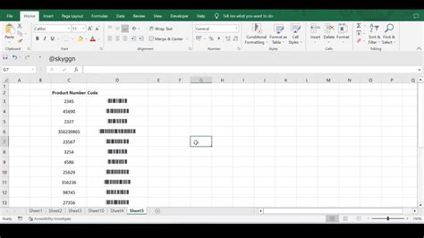 ms excel how to create barcodes youtube