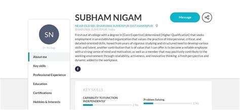 Subham Nigam Online Resume Craftmycv