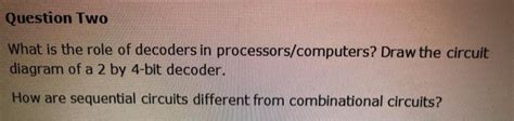 Solved Question Two What Is The Role Of Decoders In