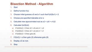 Numerical Methods Algorithm and C Program | PPT