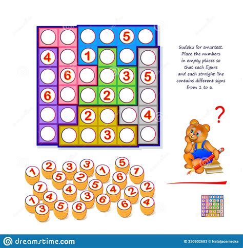 Logic Sudoku Puzzle Game For Smartest Place The Numbers In Empty