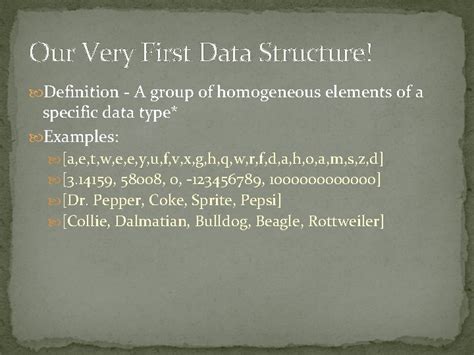 arrays array array our very first data structure