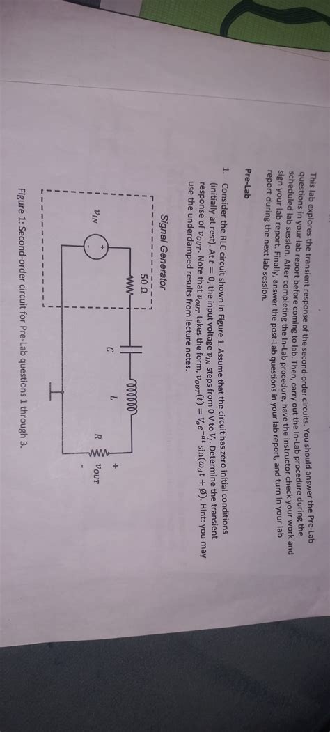 this lab explores the transient response of the