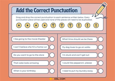 Punctuation Marks Worksheets And Exercises • 7esl Punctuation Marks Worksheets And Exercises • 7esl