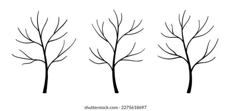 Silhouettes Trees Without Leaves Stock Vector Royalty Free 2275618697