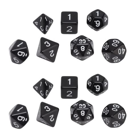 Juego De Mesa De Dados Digitales Con Números Blancos Dados Multifacéticos 14 Uds Juego De