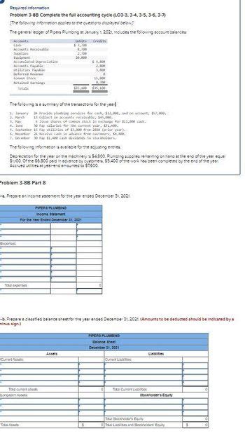 answered required information problem 3 8b complete the full