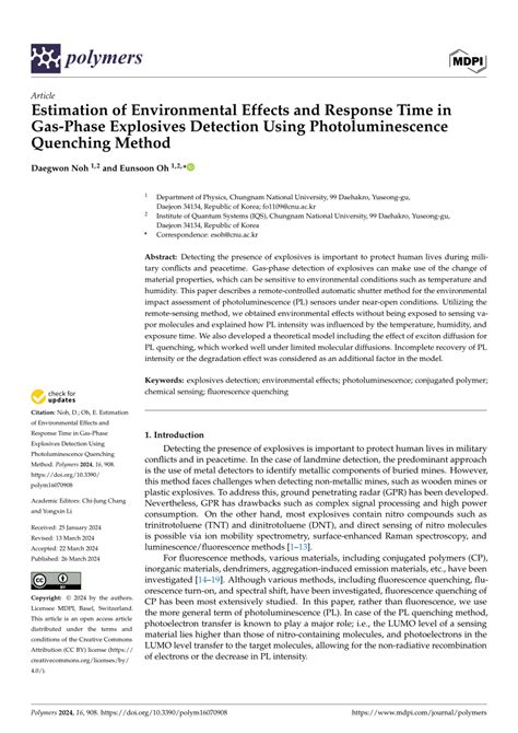 Pdf Estimation Of Environmental Effects And Response Time In Gas