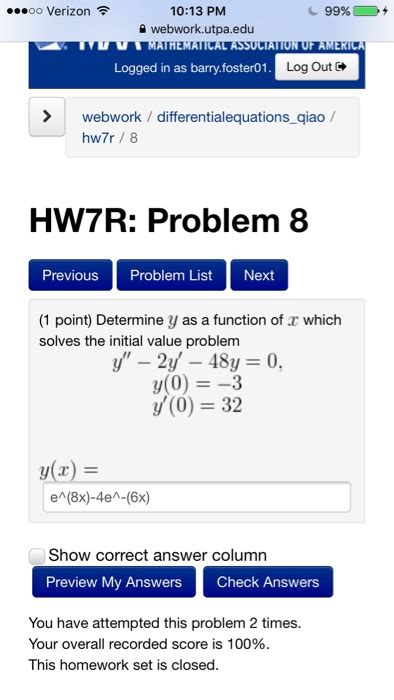 solved determine y as a function of x which solves the