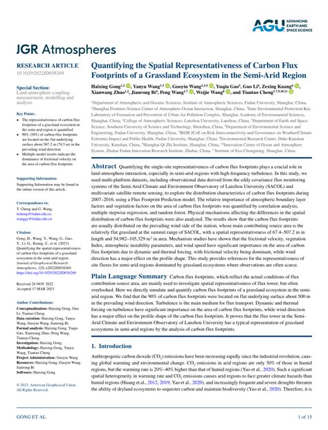 Quantifying The Spatial Representativeness Of Carbon Flux Footprints Of A Grassland Ecosystem In