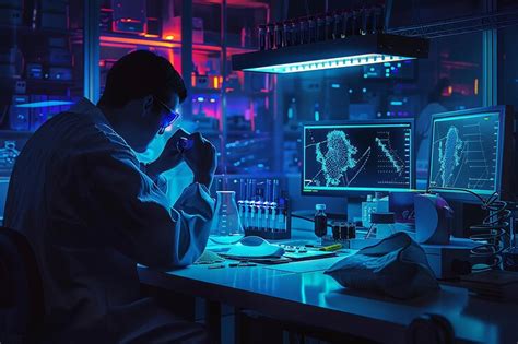 Premium Photo Futuristic Genomic Analysis Lab