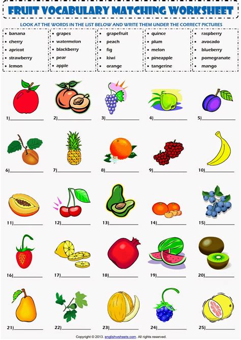 Fruits Tasks